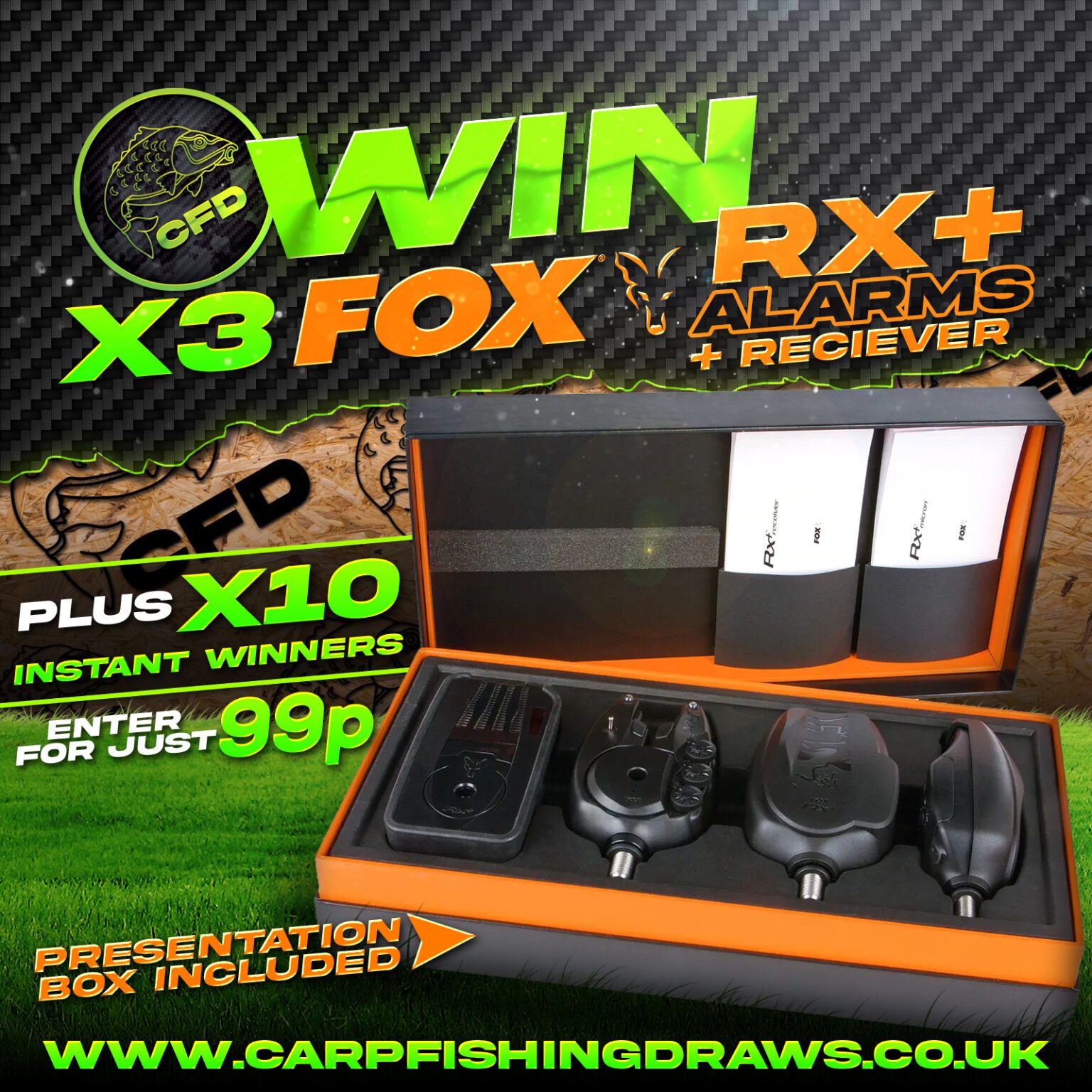 3x Fox RX+ Bite Alarm & Receiver Set – Carp Fishing Draws