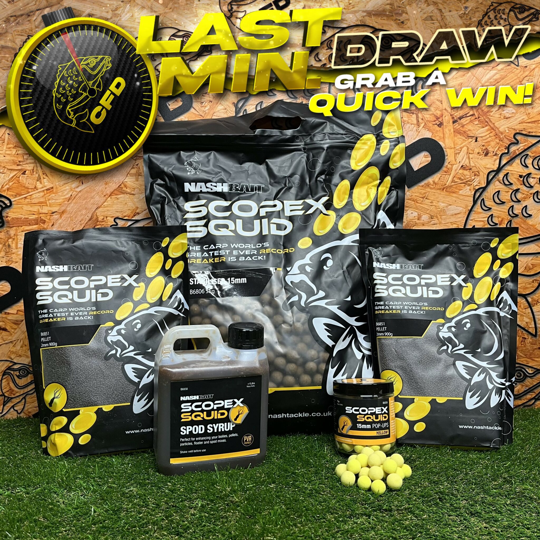 Last Min. Draw – Nash Scopex Squid Bundle – Carp Fishing Draws