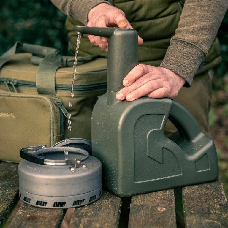 Trakker Powerflo Tap + 5L Icon Water Carrier – Carp Fishing Draws