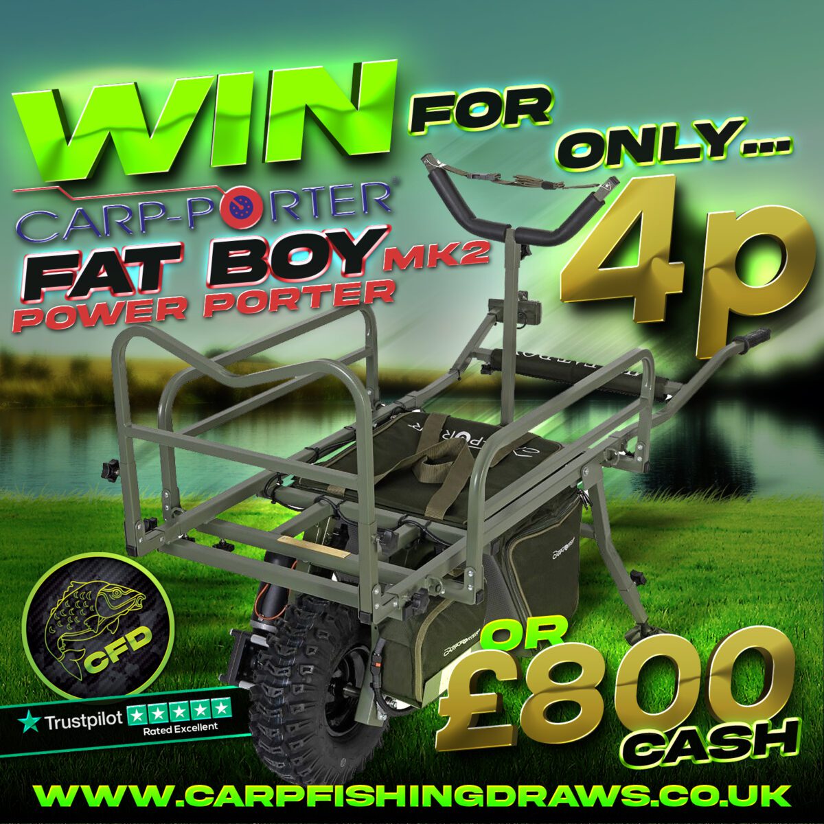 Win for 4p!!! Carp Porter MK2 Fat Boy Power Porter Barrow or £800 tax ...