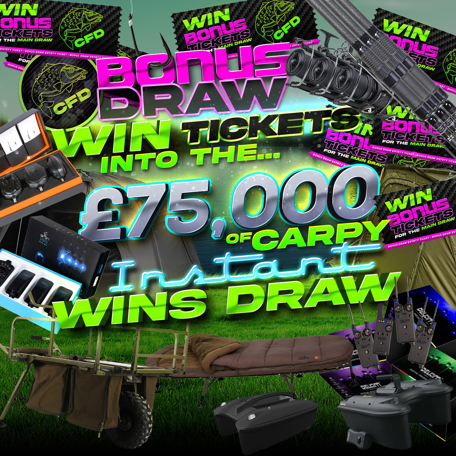 Bonus Draw #2 – Win 100 tickets on the £75,000 Instant Win Draw – Carp ...