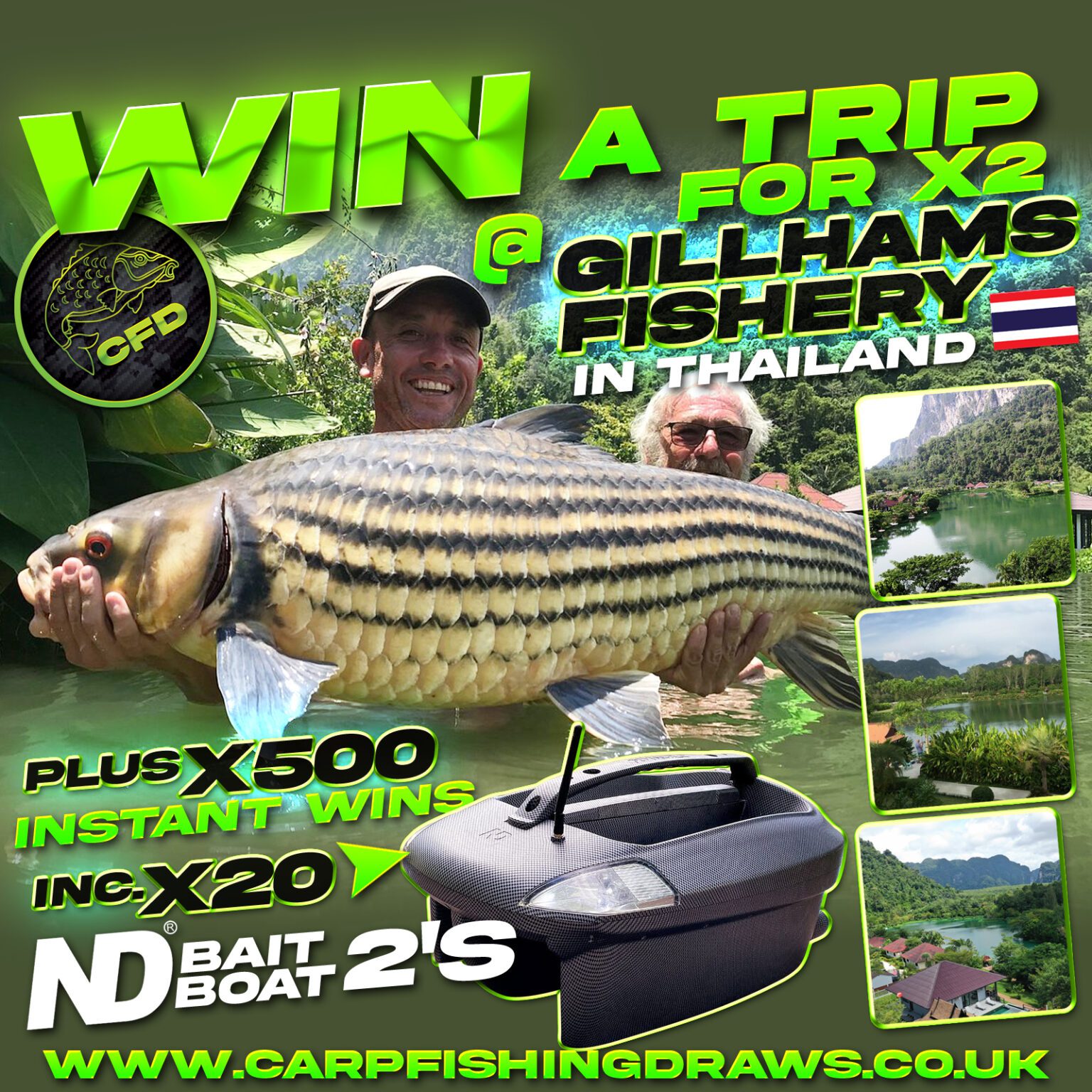 Trip for two to Gillhams – PLUS 500 Instant Wins – Carp Fishing Draws