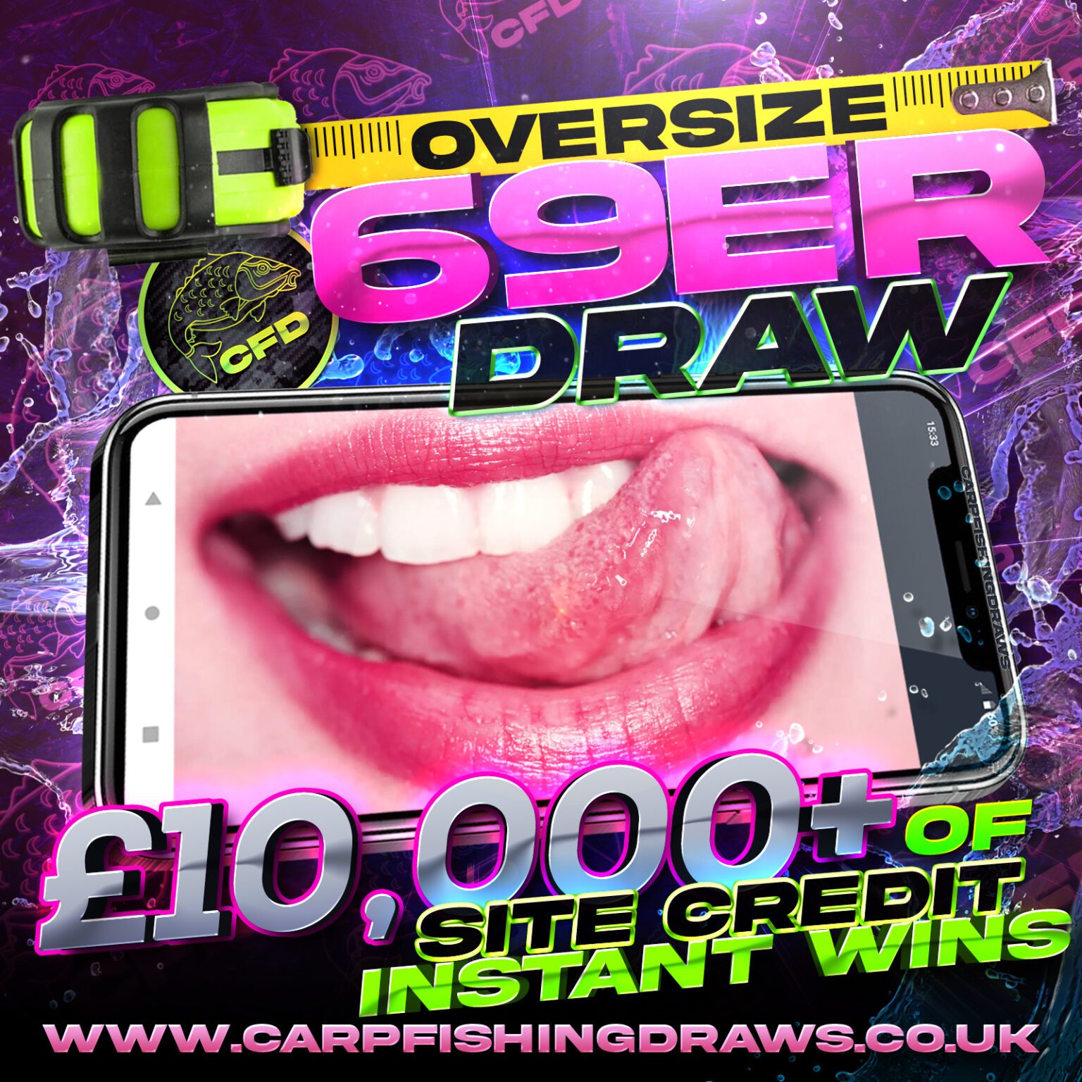 The Oversize 69er – Find 👅’s to win INSTANTLY – Carp Fishing Draws