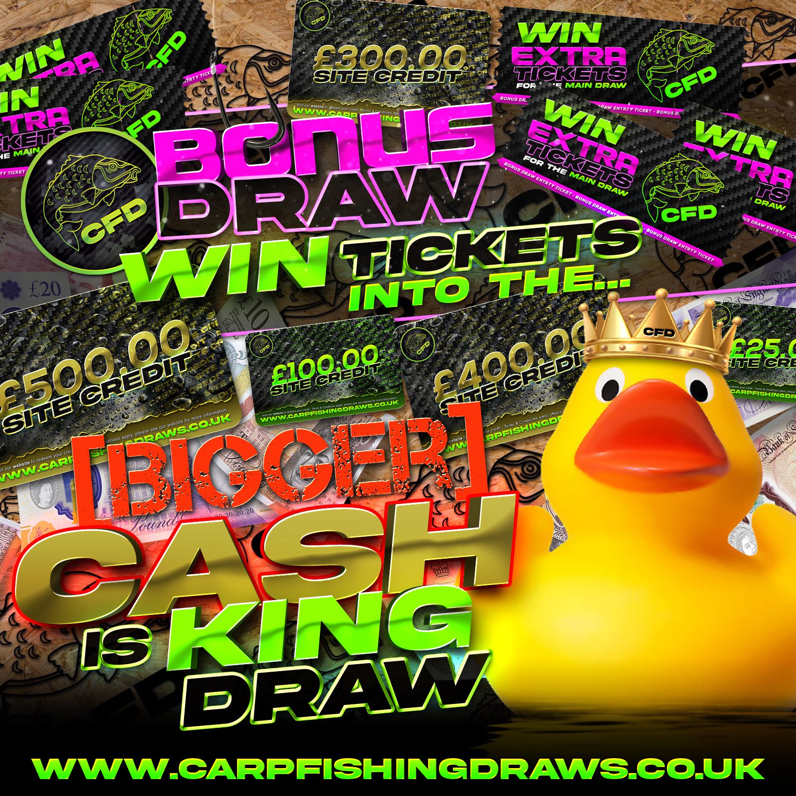 Bonus Draw – Win 50 tickets on the BIGGER Cash Is King Draw – Carp ...