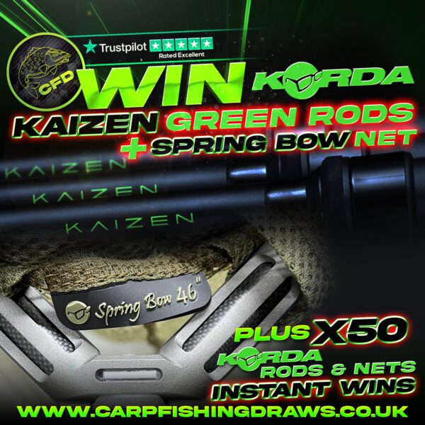 WIN Korda Kaizen Green Rods & Spring Bow’s INSTANTLY – Carp Fishing Draws