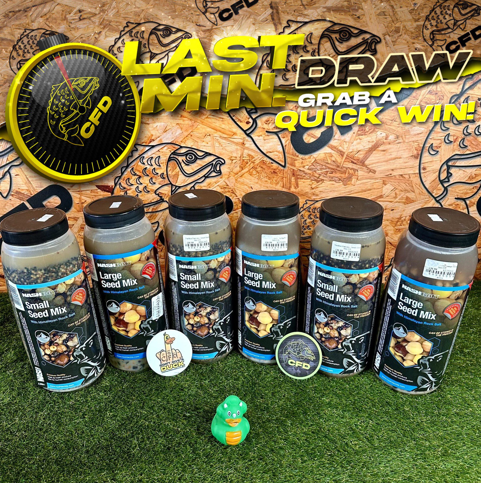Last Min. Draw – 6x Nash Baits Particles with Lucky Ducky & CFD Sticker ...