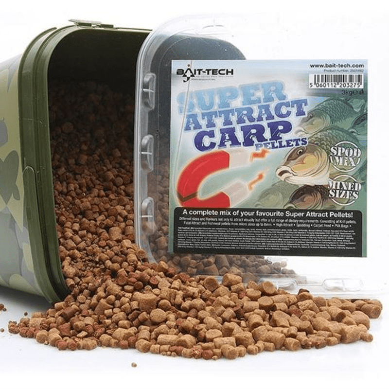 2x Bait-Tech Super Attract Carp Pellets – Carp Fishing Draws