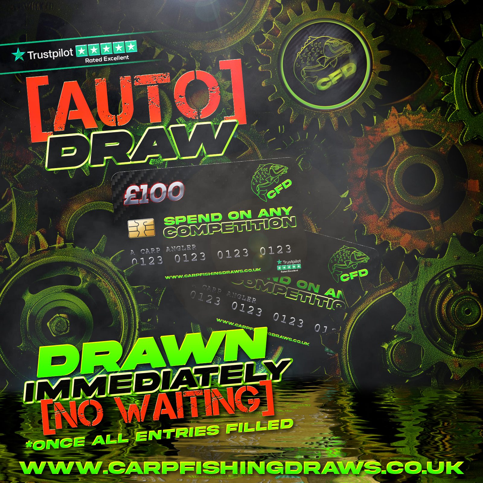 ⚙️ [AUTO DRAW] £100 CFD Site Credit – Carp Fishing Draws