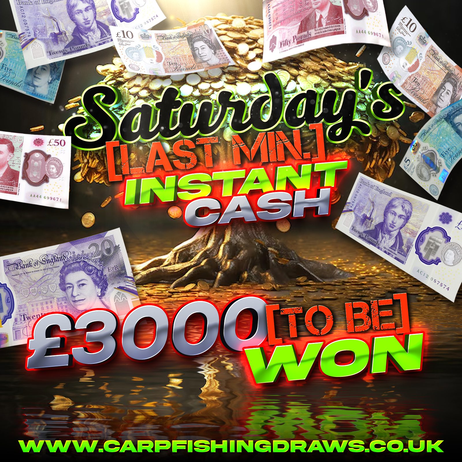 [Last Min. Instant Cash] £3,000 to be won!! – Carp Fishing Draws