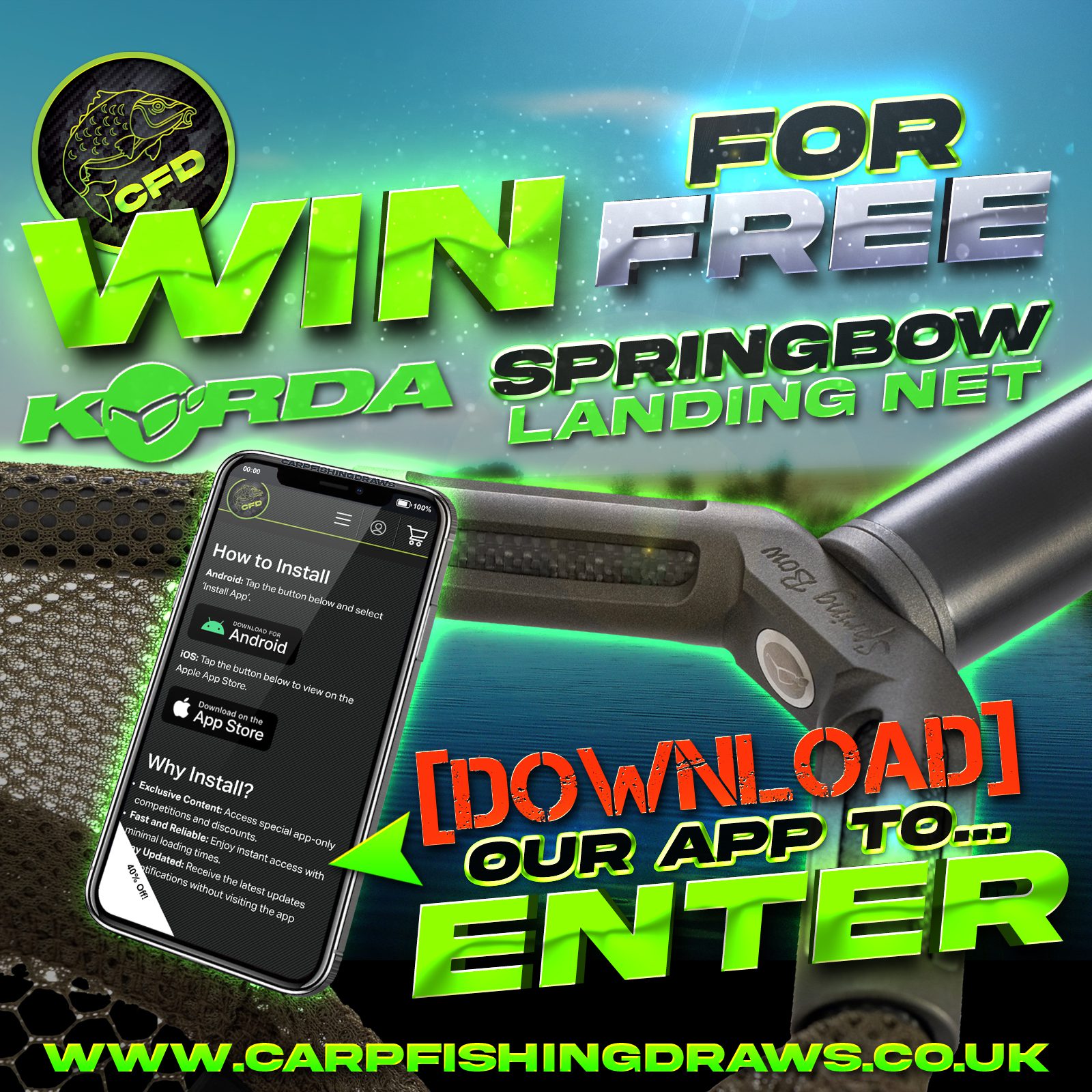 [FREE ENTRY APP EXCLUSIVE] Win a Korda Spring Bow Landing Net – Carp ...