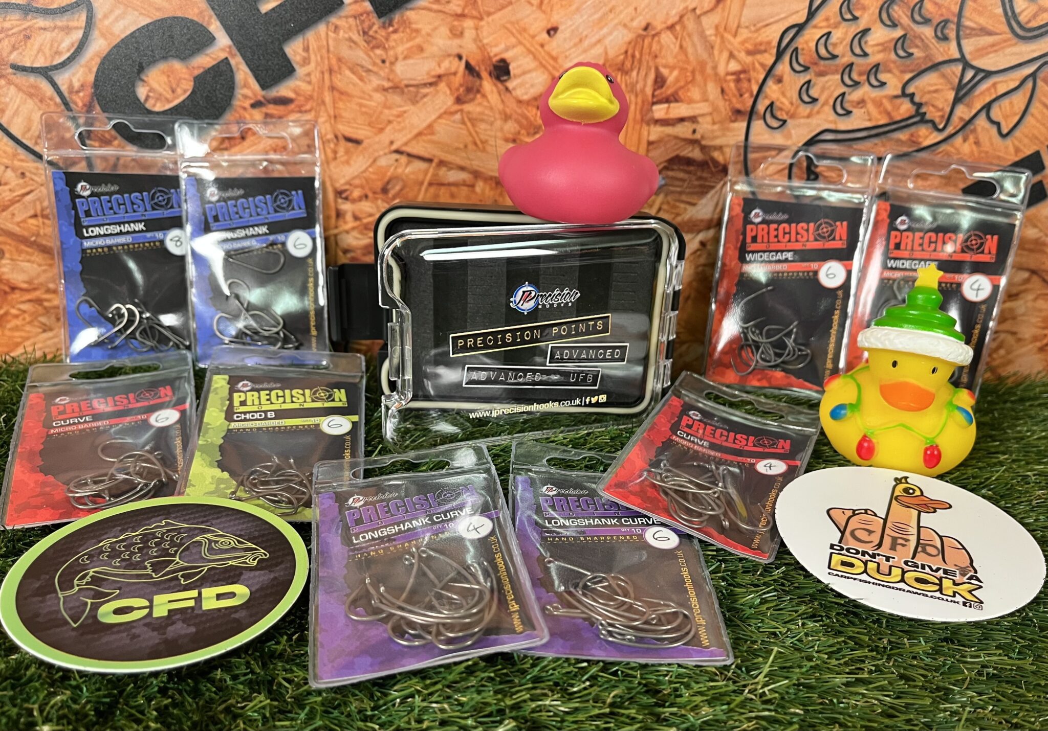 J Precision Hook Bundle + Lucky Ducky & CFD Stickers – Carp Fishing Draws