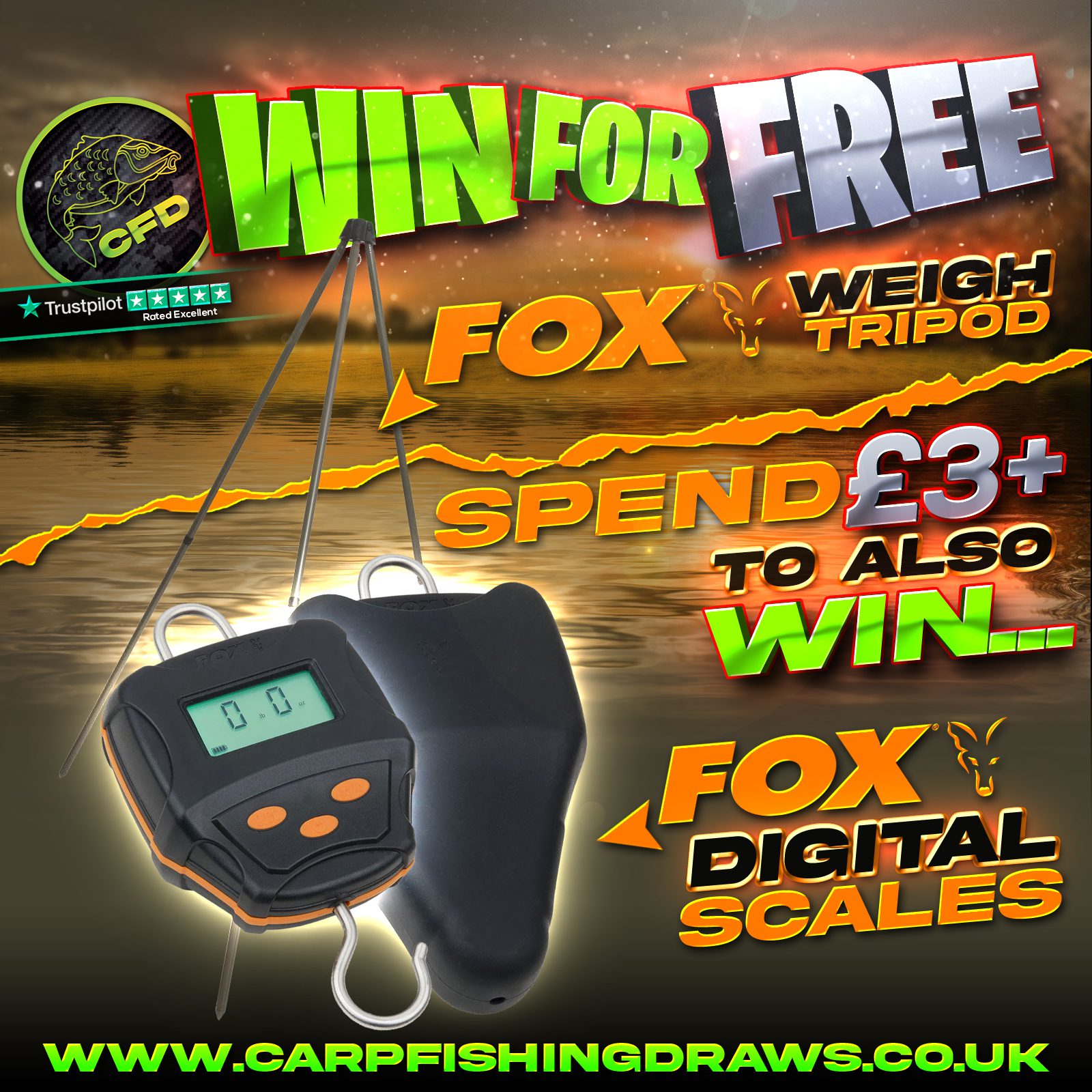 FREE ENTRY DRAW – Spend £3+ to win both! – Carp Fishing Draws
