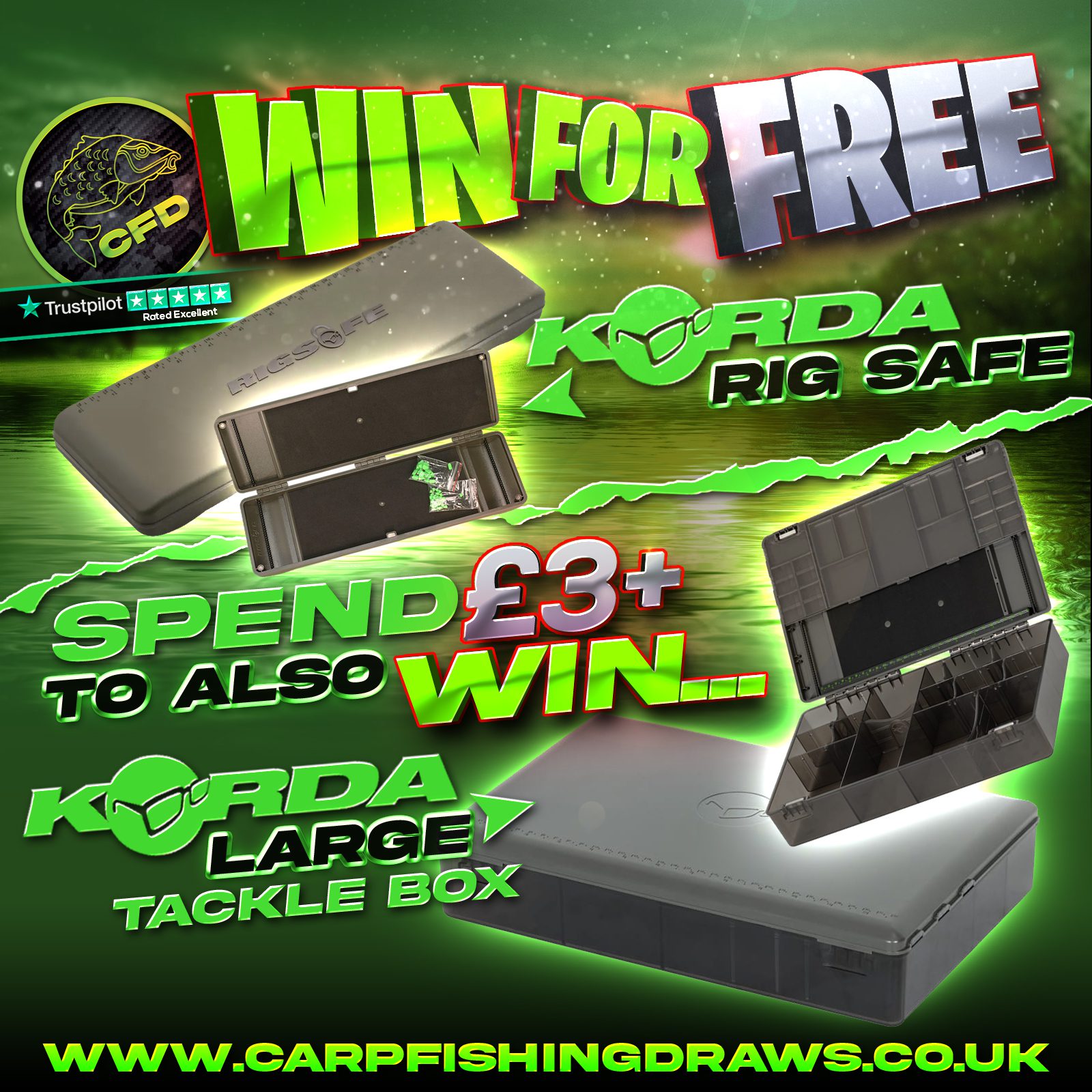 FREE ENTRY DRAW – Spend £3+ to win both! – Carp Fishing Draws