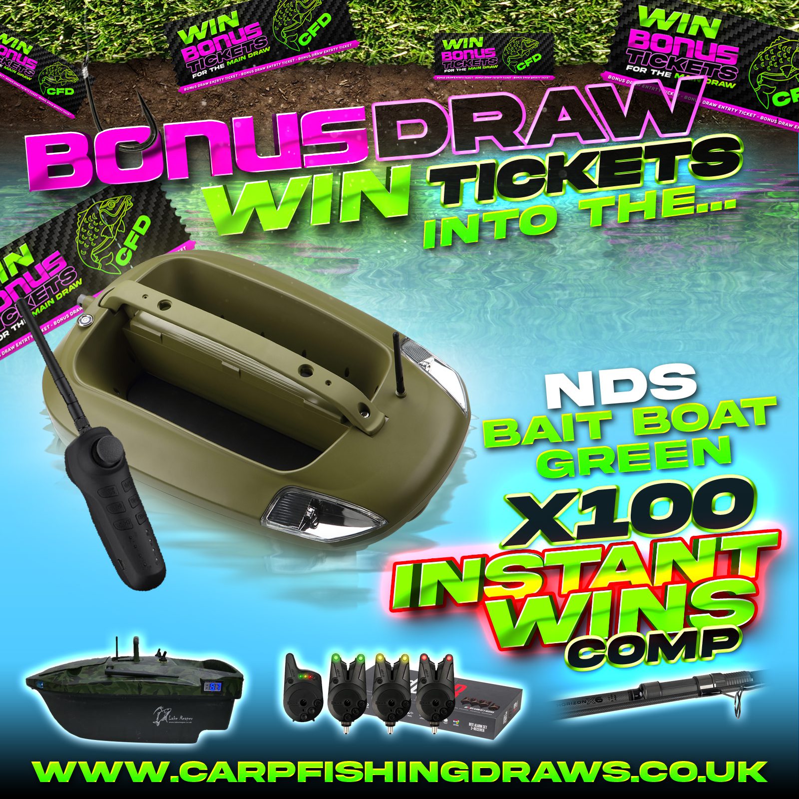 💥 [DOUBLED INSTANT WINS] 💥 🎱🎫Instant NDS Bait Boat Ticket Bonus Draw ...