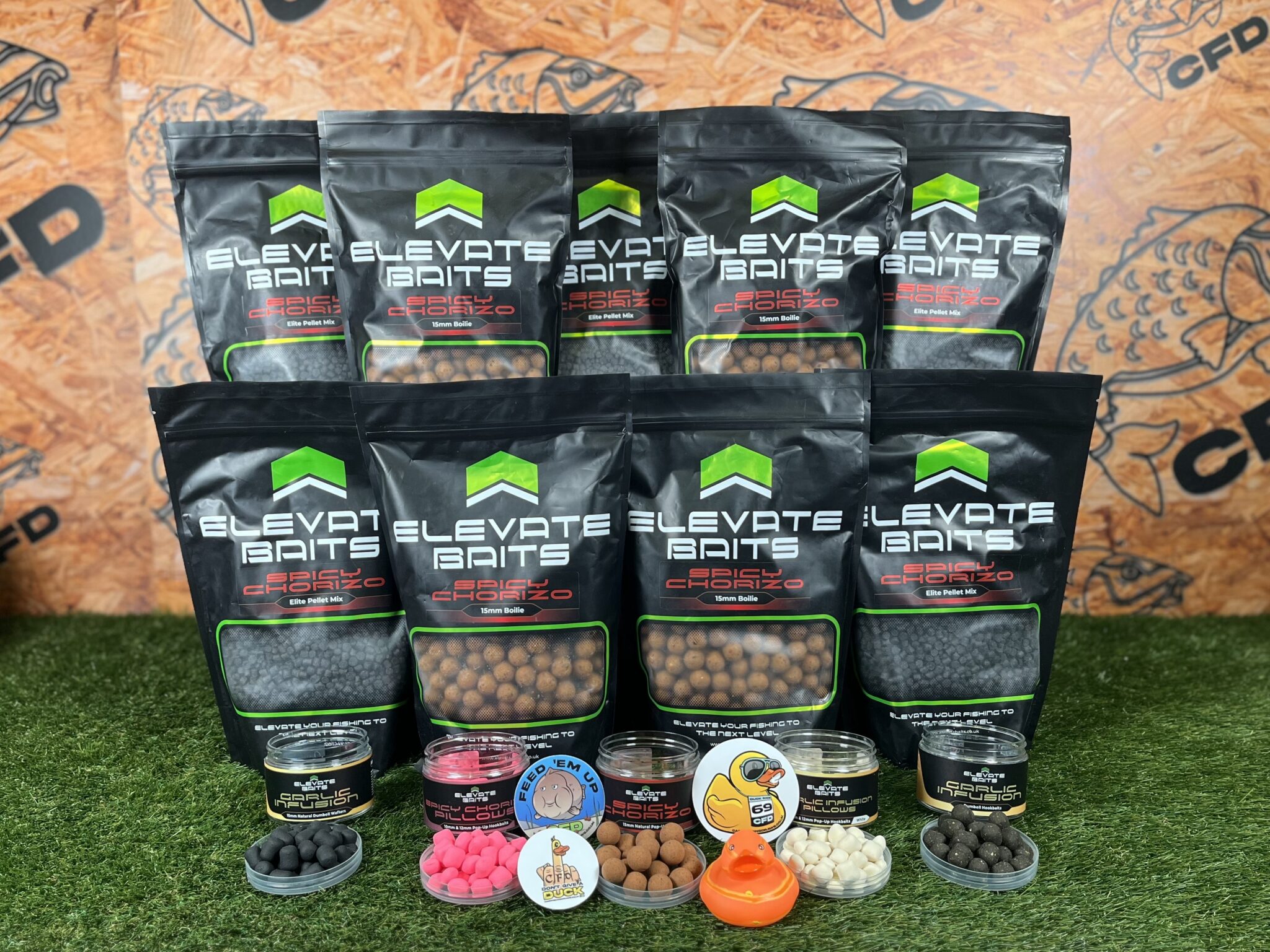 ⏰ Last Min. Draw – Mega Elevate Baits Bundle + Lucky Ducky, CFD Key Ring & CFD Stickers – Carp ...
