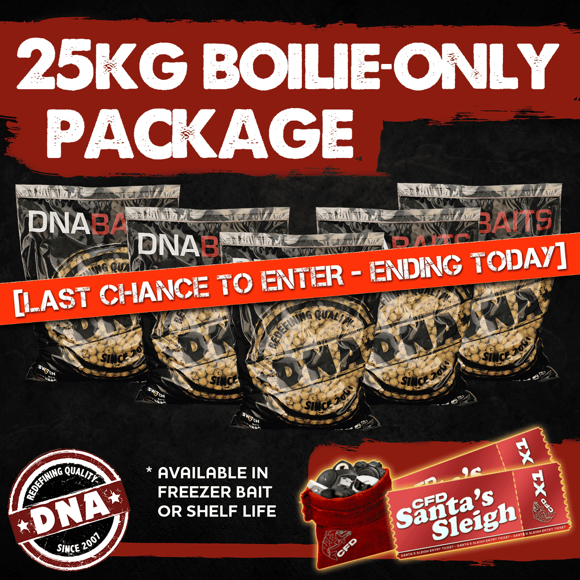 🎅🛷🎟️ [WITH CFD SANTA’S SLEIGH INSTANT WINS] 25kg DNA Baits Boilies of ...