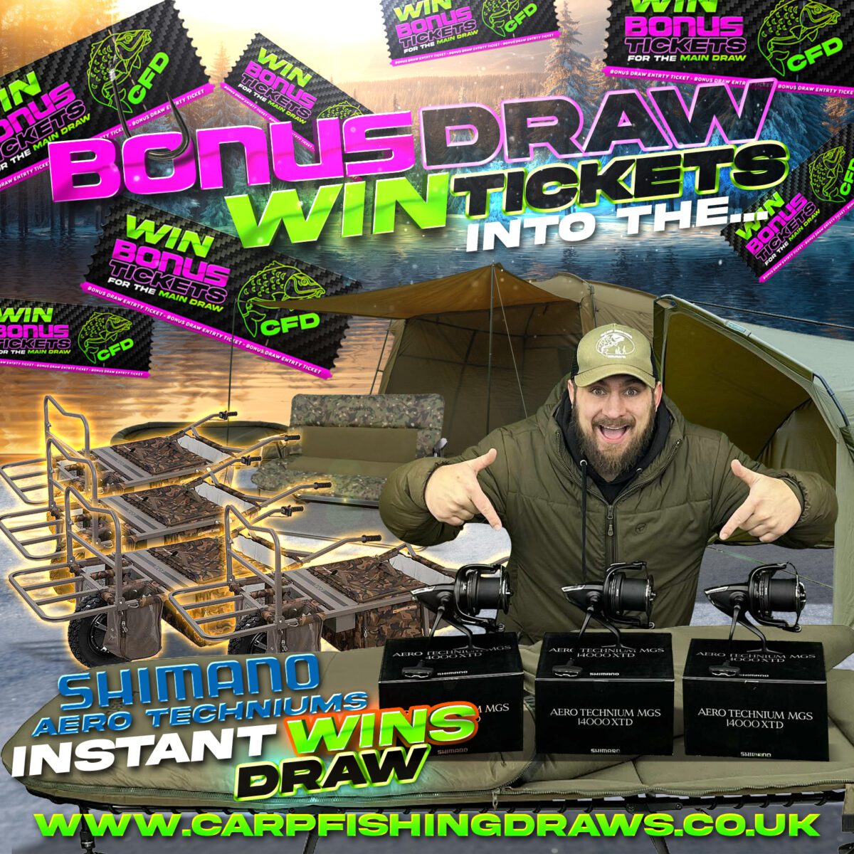 ⚡️⚡FLASH BONUS DRAW #3 ⚡️⚡️ – Win 50x tickets on the Shimano Aero ...